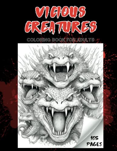 Vicious Creatures Coloring Book For Adults: Mythical Menagerie ...