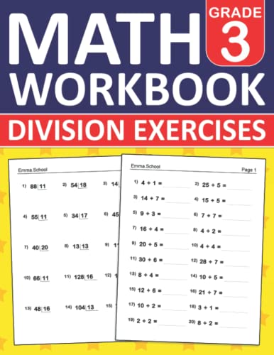 Math Division Workbook For Grade 3 Exercises With Answers: 3rd Grade ...