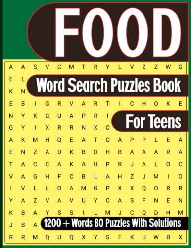 Food word search puzzle book for teens: A puzzle book that collects ...