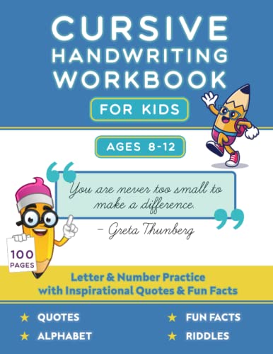 Cursive Handwriting Workbook for Kids: Cursive Writing Practice Book ...