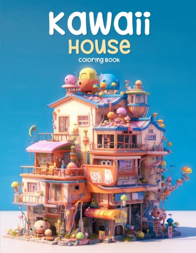 Kawaii house coloring book: Cute home for kid, fantasy house, kawaii ...
