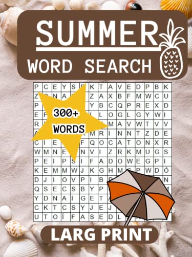 2023 Summer Word Search Large Print: A Relaxing Puzzle Book for Summer ...
