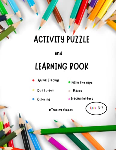 Activity Puzzle & Learning Book from Age 3-7; ABC Tracing Letters ...
