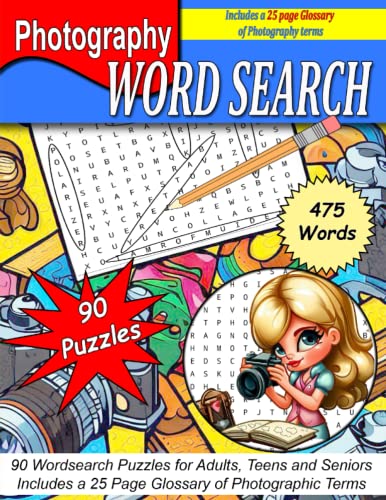 Photography Word Search Puzzles for Adults, Teens and Seniors: 90 ...