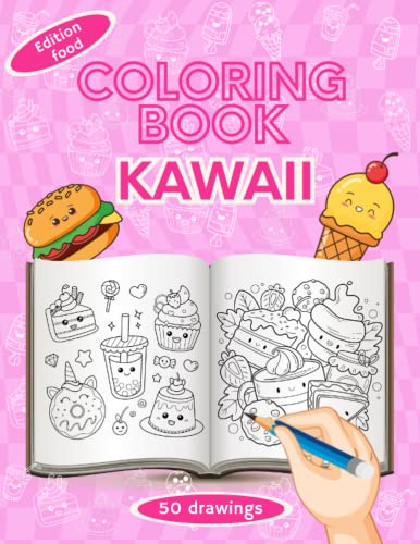 Coloring Book KAWAII: FOOD themed kawaii coloring pages for kids ...
