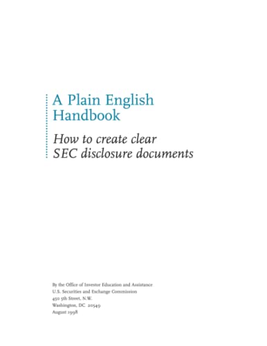 A Plain English Handbook - How to create clear SEC disclosure documents ...