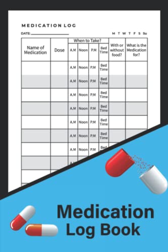 Medication Log Book: Medication Tracker Journal Monday To Sunday Weekly ...