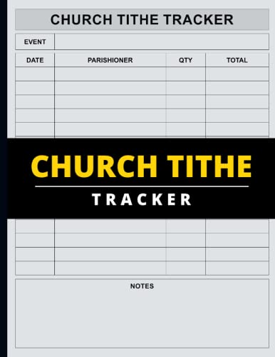 Church Tithe Tracker: Tithes and Offerings Log Book For Small Churches ...