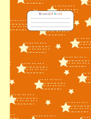 Wonderful World: Composition Notebook Stars Rainbow Wide Ruled Lined ...