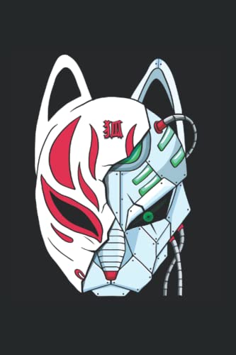 Cyborg Kitsune Mask Fox Mask Cyber Aesthetic: Notebook 6x9 for ...