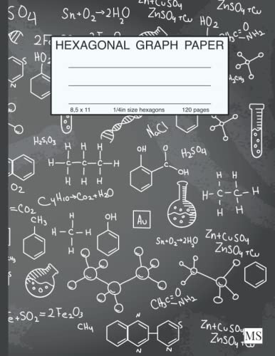 Hexagonal Graph Paper: Hexagon Graphing Paper Notebook with 1/4in size ...