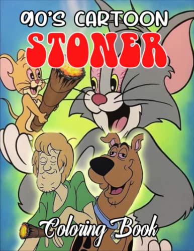 90s Cartoon Stoner Coloring Book: Stoner Coloring Book With Beautiful ...