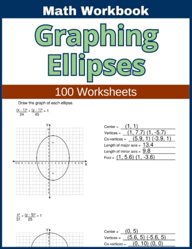 Graphing Ellipses Math Workbooks 100 Worksheets: Hands-on Practice for ...