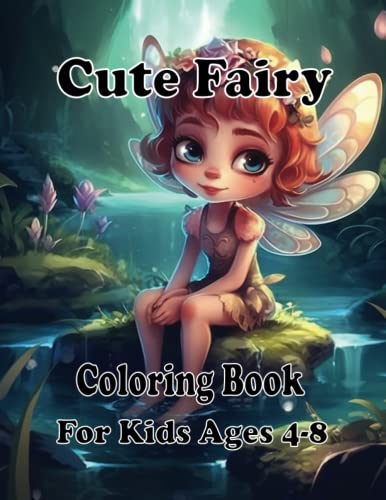 Coloring Book Cute Fairy: Gift For Kids Girls Paperback for Relaxation ...