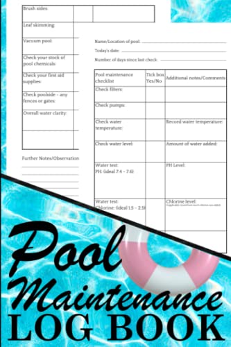 Pool Maintenance Log Book: Swimming Pool Maintenance Check List - Pool ...