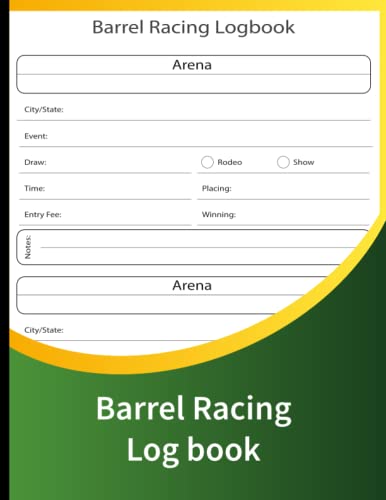 Barrel Racing Logbook: Barrel Racer Tracker - Horse Lovers Log Book ...