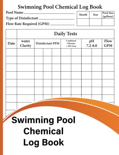 Swimning Pool Chemical Log Book: Pool Maintenance Log and Checklist by ...