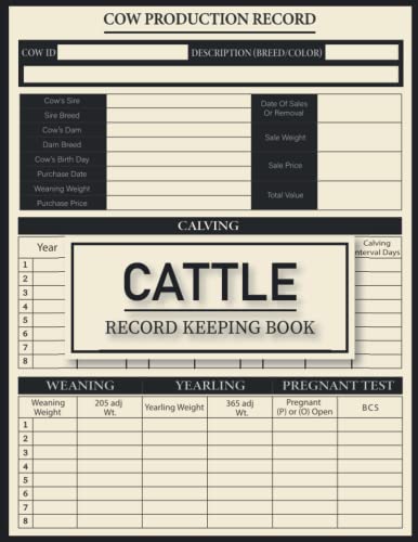 Cattle Record Keeping Book: Cow Calf Log , Livestock Breeding and ...