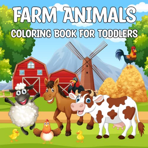 Farm Animals Coloring Book For Toddlers: 30 Cute Farm Animals Coloring ...