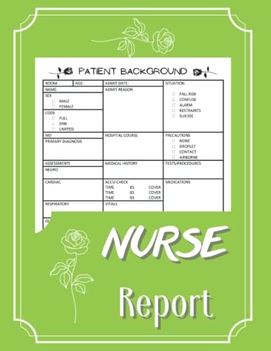 Nurse Report Sheet Notebook: Includes 180 Pages of Brain. Journal Gift ...