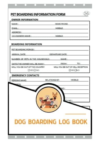 DOG BOARDING LOG BOOK: Pet Sitting Business Journal | 6"x9" Inch | Dog ...