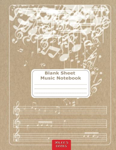 Blank Sheet Music Notebook: 104 Pages | Notebook for Musicians | White ...