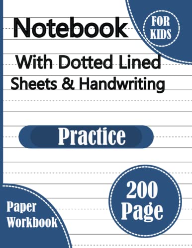 Notebook with dotted lined sheets & handwriting practice paper workbook ...