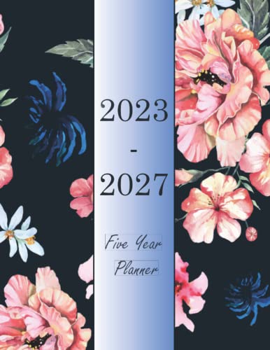 2023-2027 Five Year Planner: Paint Flowers Cover (2023-2027 Monthly ...