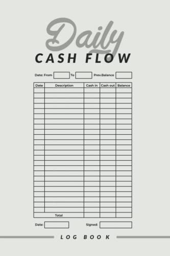 Daily Cash Flow Log Book: Cash Flow Tracker Book / Petty Cash Flow Log ...