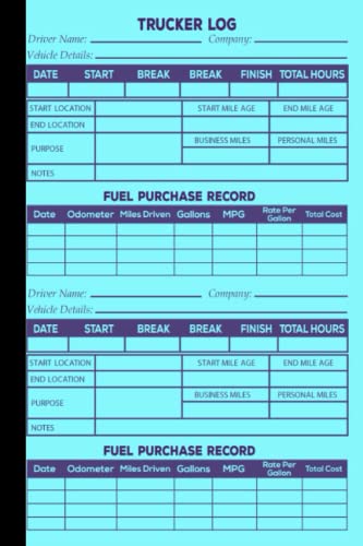 Truck Driver Log Book: Daily Driver Log Book to Record Trip and Vehicle ...