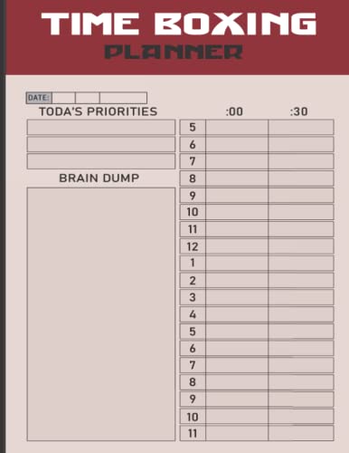 Time Boxing Planner: Daily Time Boxing Planner Priorities Notes Journal ...