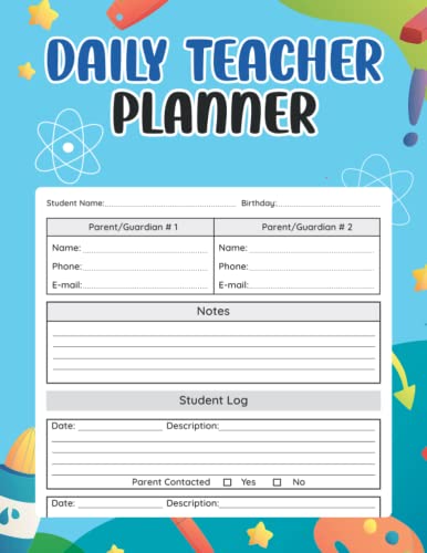 Daily Teacher Planner: Academic Year Monthly and Weekly Class Organizer ...