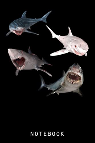 Deep Sea Creatures Nautical Ocean Life Sharks Journal Notebook: Sharks ...