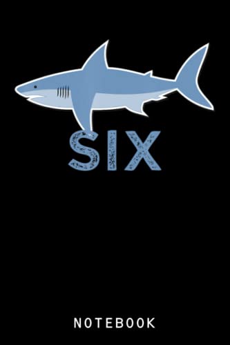 6th Birthday Shark Party for 6 Year Old Toddler Kids Journal Notebook ...