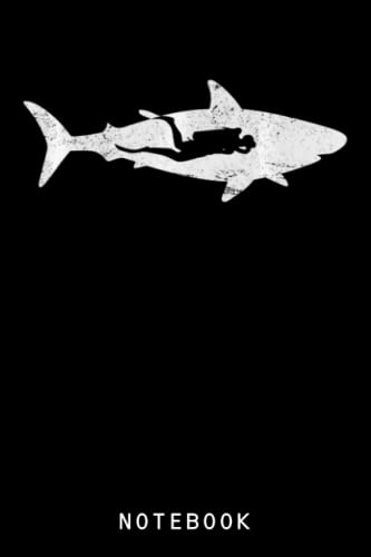 Scuba Diver With Great White Shark Journal Notebook: Sharks Lover Gifts ...