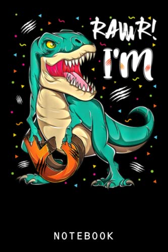 Kids 6 Year Old dinosaurs birthday 6th Party Rawr T rex Boys Journal ...