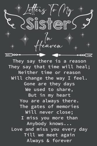 letters to my sister in heaven grief quotes journal for loss: guided ...