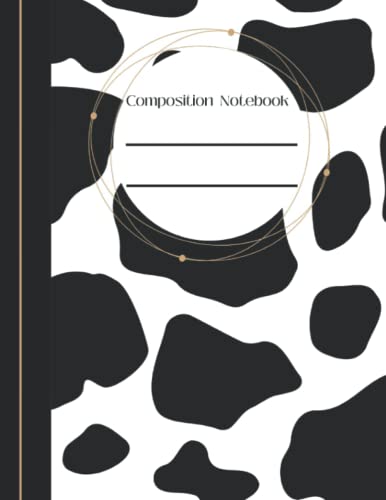 Cow Print Composition Notebook: Farm Animal Cow Print , Black White ...