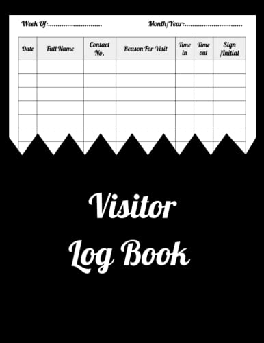 Visitor Log Book: Visitors Sign-In And Out Logbook For Business, office ...