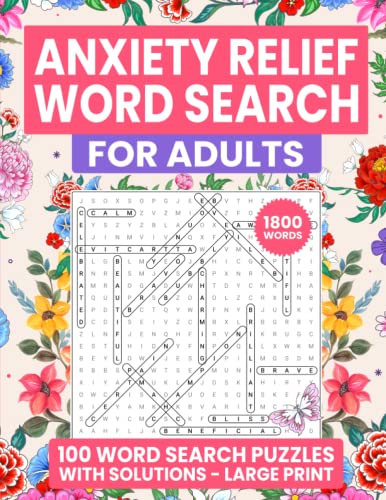 Anxiety Relief Word Search For Adults: Fun and Engaging Puzzles for ...