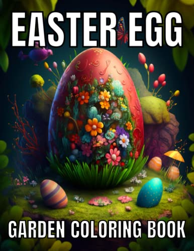 Easter Egg Garden Coloring Book: Hunters look for eggs in the Easter ...