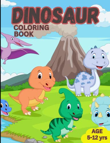 Dinosaur coloring book: Awesome dinosaur coloring book for kids by ...