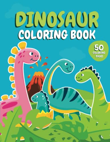 Dinosaur Coloring Book: Adorable Dinosaurs | 50 Coloring Pages ...