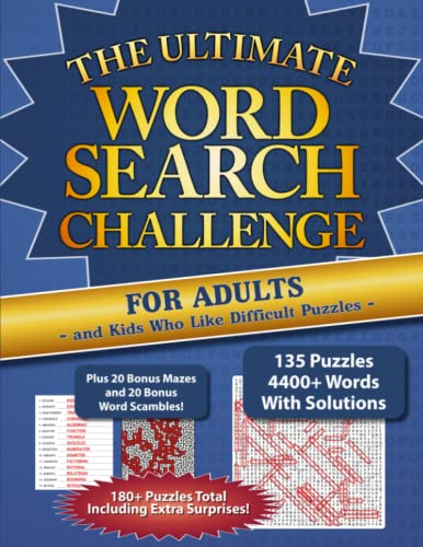 The Ultimate Word Search Challenge For Adults: 180+ Difficult Wordfind ...