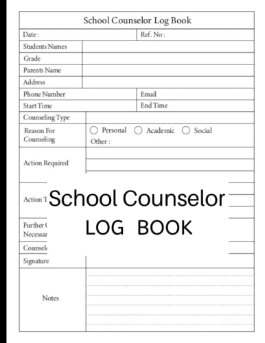 School Counselor Log Book: Simple counselling Student Daily Record ...