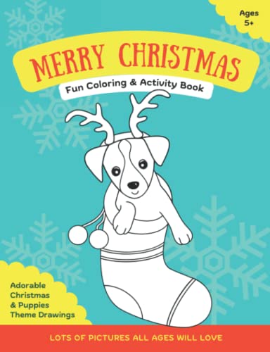 Merry Christmas Fun Coloring & Activity Book for Ages 5+: Adorable ...