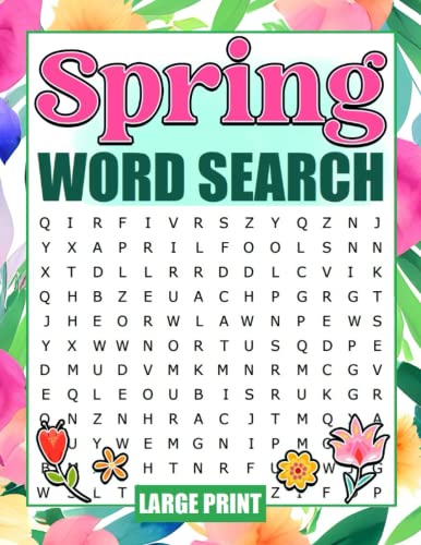 Large Print Spring Word Search For Adults: Spring Themed Word Find ...