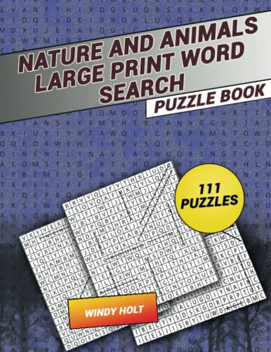 Nature and Animals Large Print Word Search Puzzle Book: 1600+ Unique ...