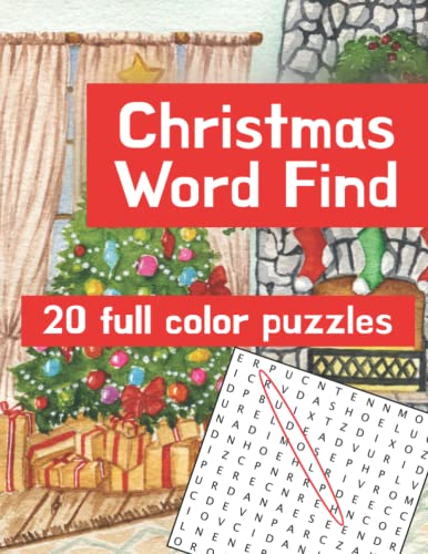 Christmas Word Find book with 20 full color puzzles by Nannette Smith ...