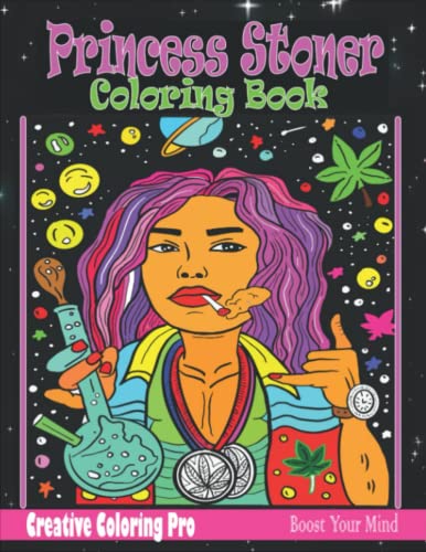 Princess Stoner Coloring Book: Anti Stress Funny Weed Coloring Books ...